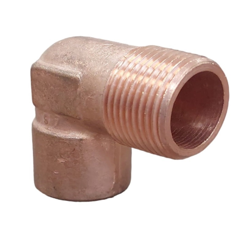 Codo de cobre con rosca exterior de 3/4 pulgadas: resistente y duradero – FerreFlex