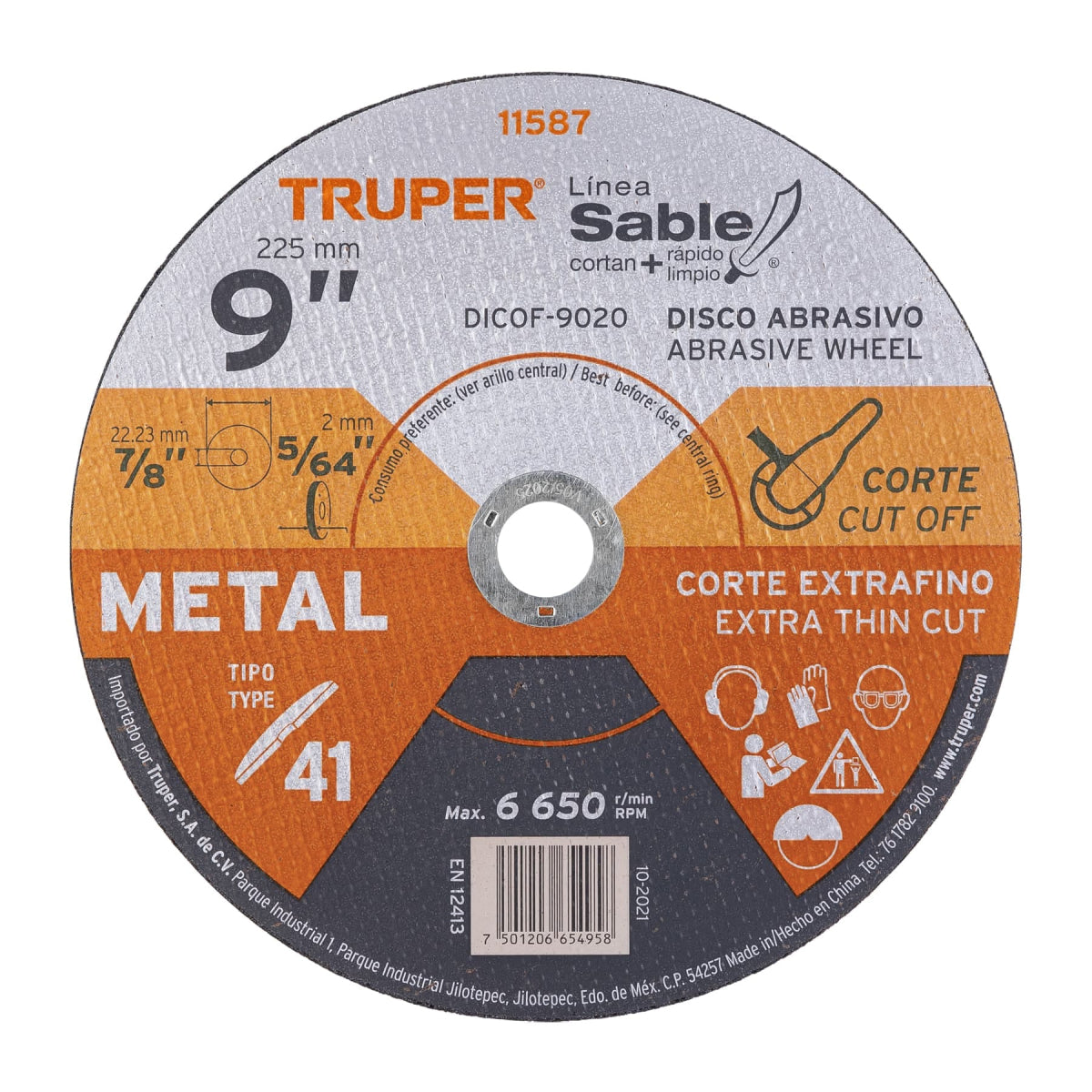 Disco de corte E.F. Metal 9" Dicof-9020 Tru: resistente y eficiente ...