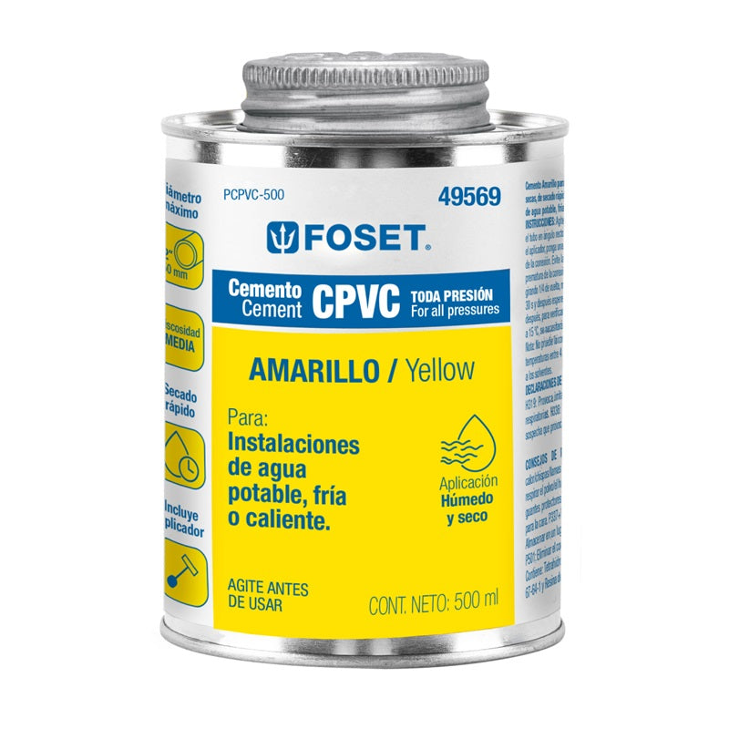 Pegamento para CPVC Foset 500ml: Resistente y duradero – FerreFlex