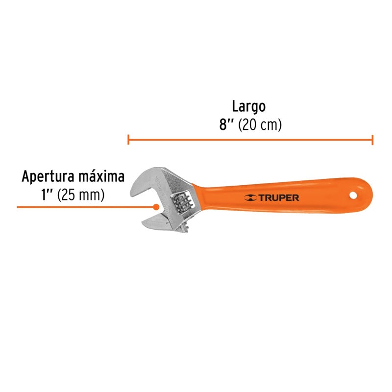Llave Ajustable Perica 8" Pet-8X Trupe: Herramienta de alta calidad ...