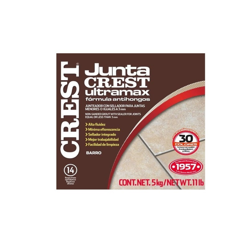Juntacrest Ultramax Barro 5Kgs: Sellador de juntas para exteriores ...