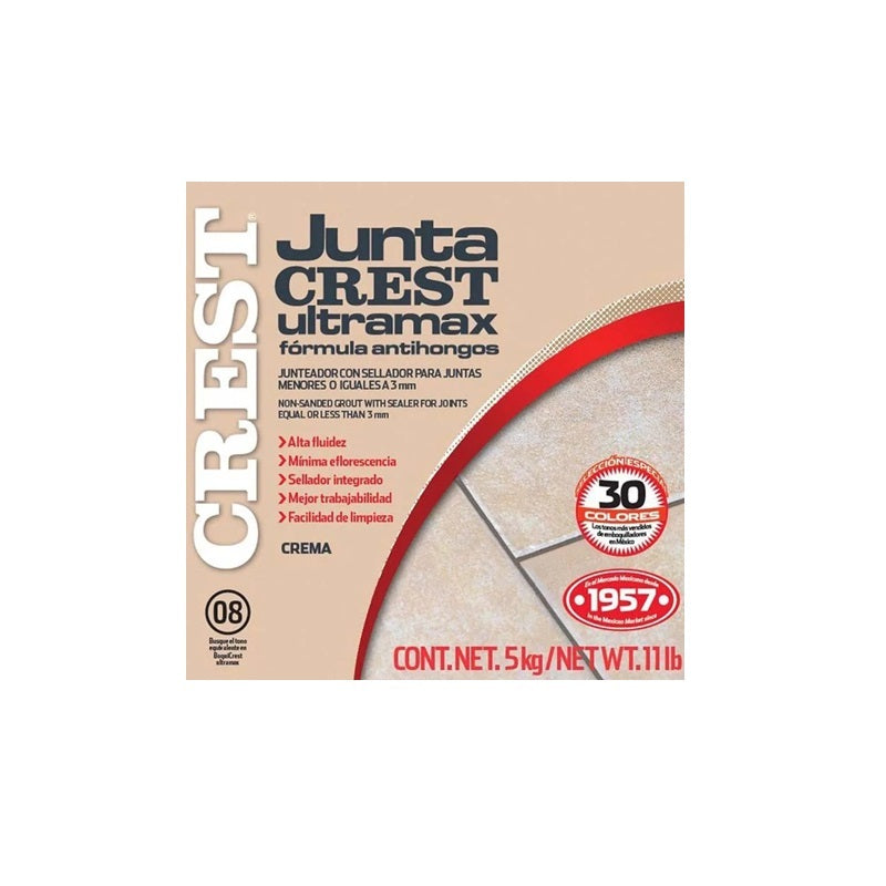 Juntacrest Ultramax Crema 5Kg: Sellador de juntas de alta calidad ...