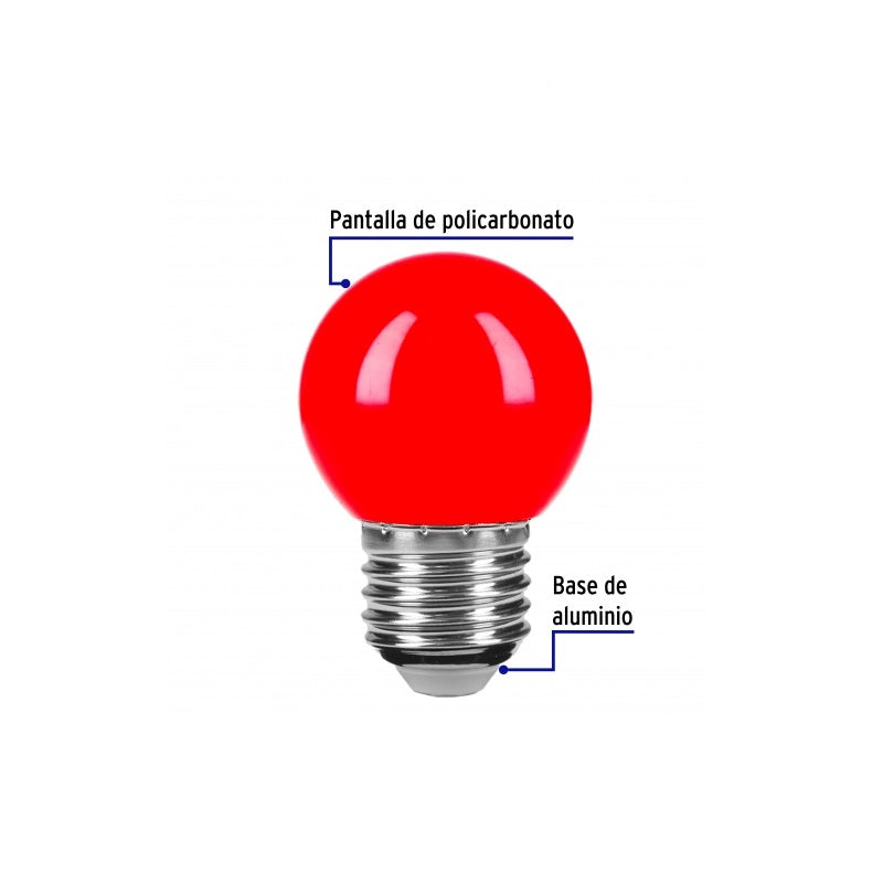 Lámpara LED 1W Roja: Iluminación eficiente y duradera - Volteck – FerreFlex