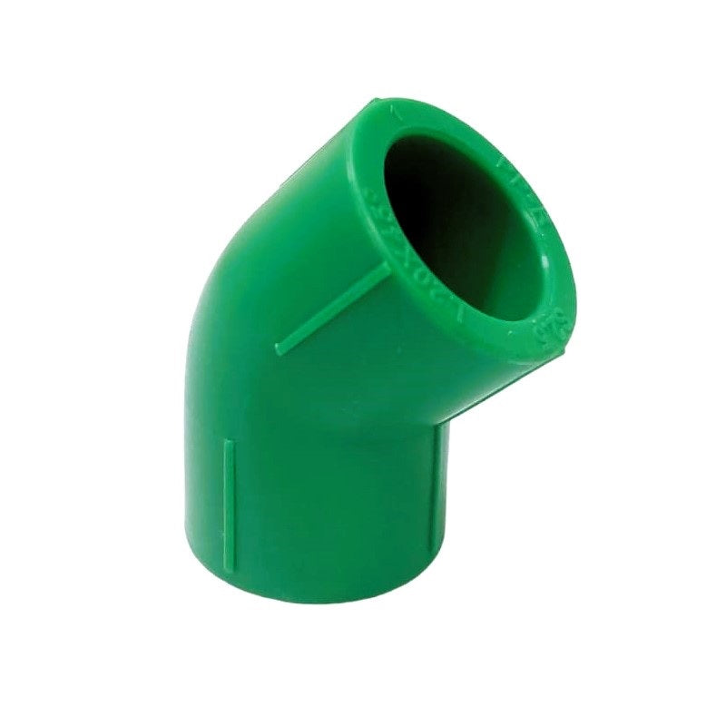 Codo Termofusion 20mm x 45º PPR: Resistente y Duradero – FerreFlex