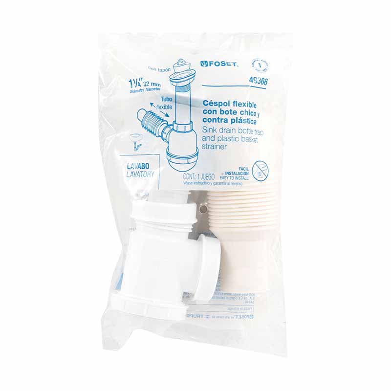 Cespol de PVC para lavabo pequeño - Modelo CE-218 Foset – FerreFlex