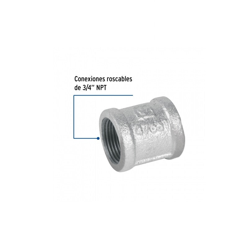 Cople Galvanizado 3/4" Cg-202 Foset - Resistente y Duradero – FerreFlex