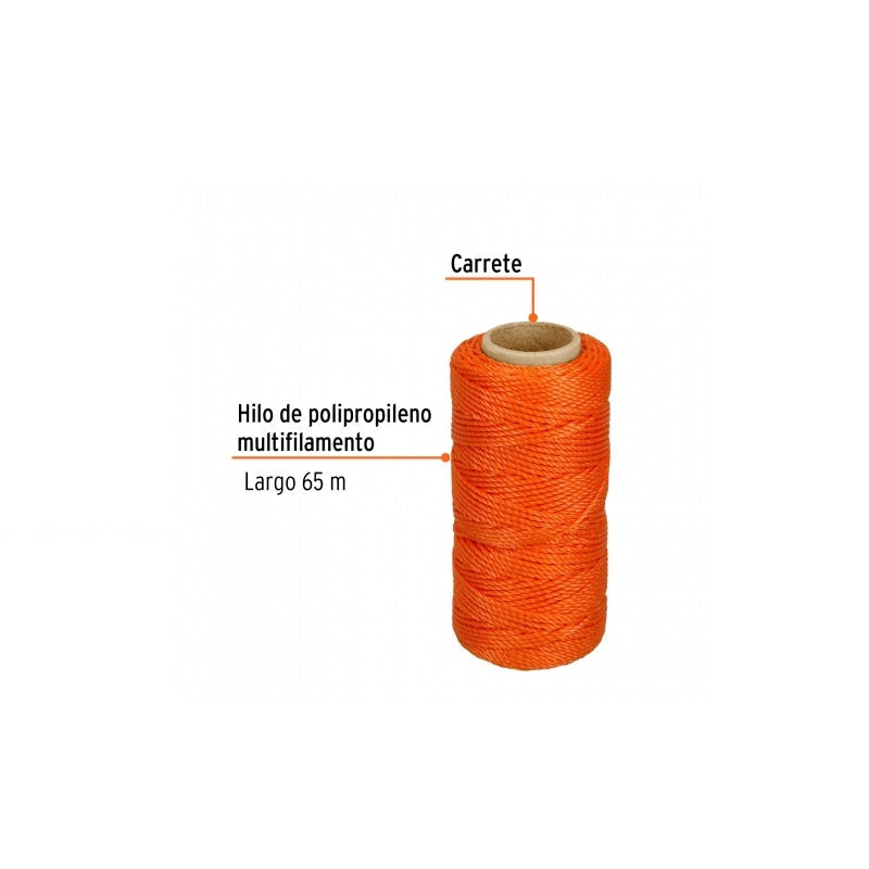 Hilo para Albañil Naranja 65Mt - Resistente y Duradero – FerreFlex