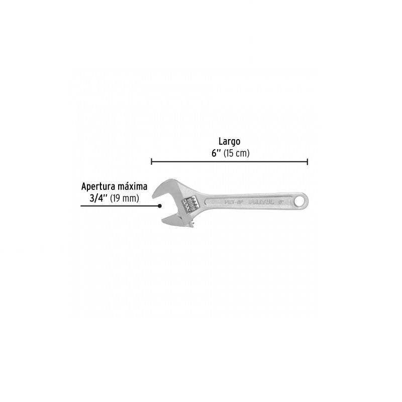 Llave Perica 6" Pet-6P: Resistente y Duradera - Pretul – FerreFlex